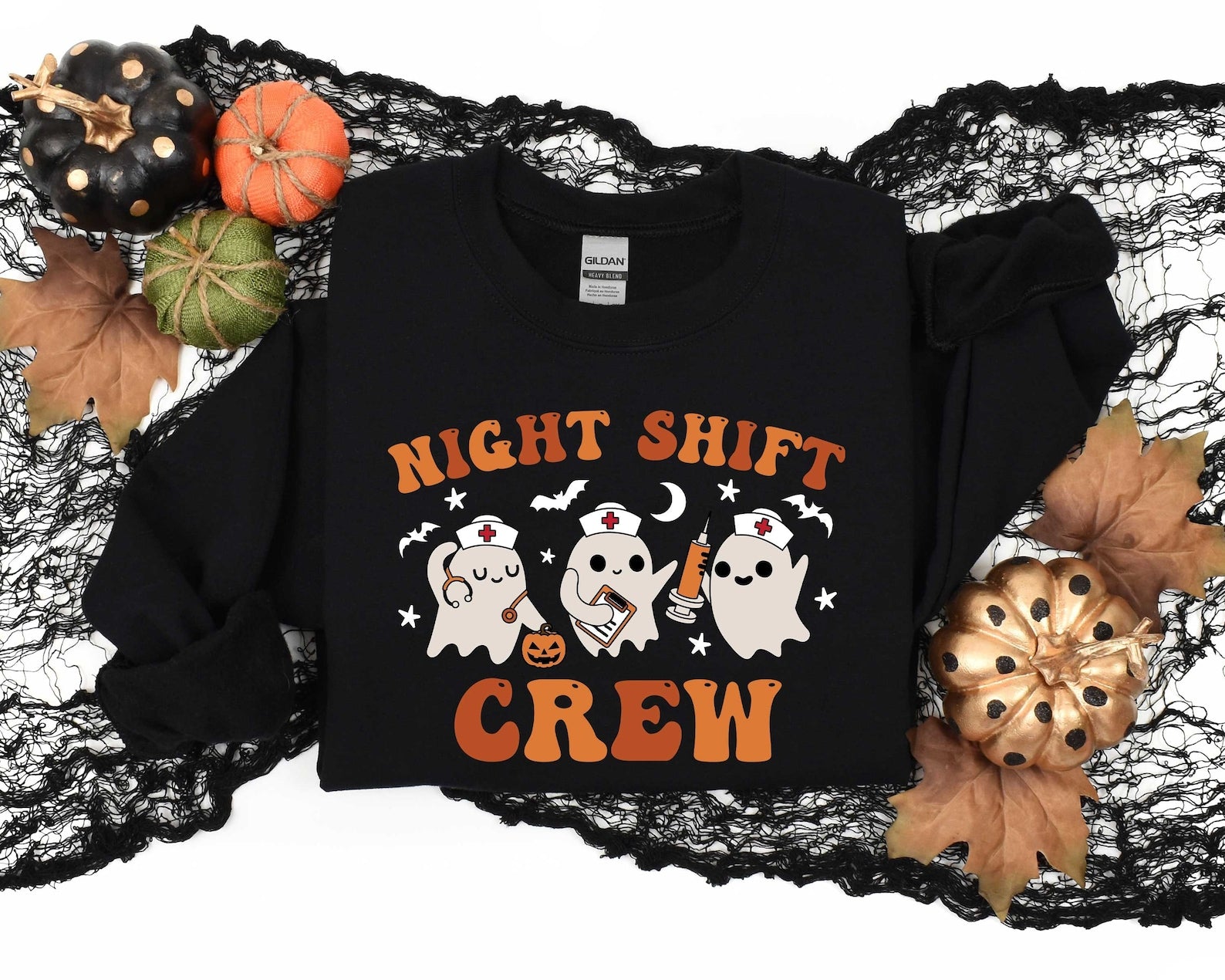 Funny Night Shift Crew Halloween Nurse Sweatshirt – HappyNurseLife